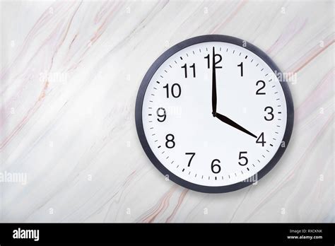 Wall Clock Show Four Oclock On Marble Texture Office Clock Show 4pm