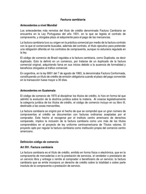 Factura Cambiaria Pdf Instrumento Negociable Factura