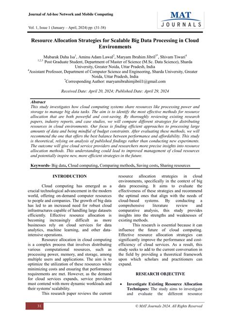 Pdf Resource Allocation Strategies For Scalable Big Data Processing In Cloud Environments