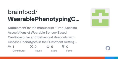 Github Brainfoodwearablephenotypingcric Supplement For The Manuscript Time Specific
