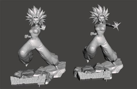 🐉 Caulifla Dragonball Super Ssj Saiyan 3 Versions Included Dynamic Pose For Leds High Poly Stl