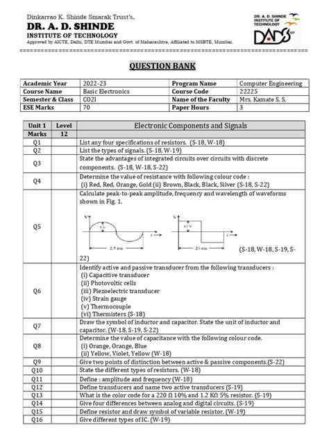 Bec Question Bank Pdf Rectifier Bipolar Junction Transistor