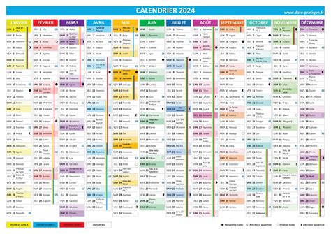 Calendrier 2024 Annuel Semestriel Et Trimestriel Date Pratique Fr