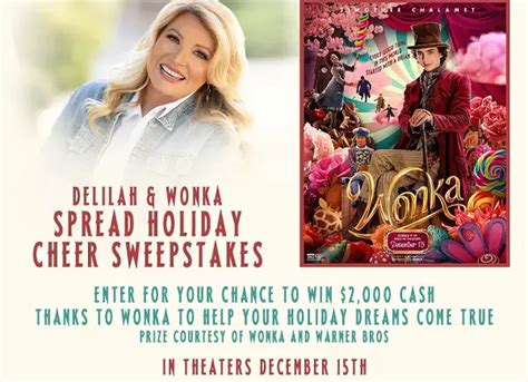 Delilah Wonka Spread Holiday Cheer Sweepstakes Win 2000 Cash