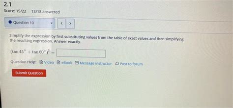 Solved Simplify The Expression By First Substituting Values