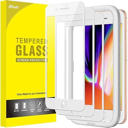 JETech Full Screen Schutzfolie für iPhone SE 3 2022 SE 2 2020 8 7 4