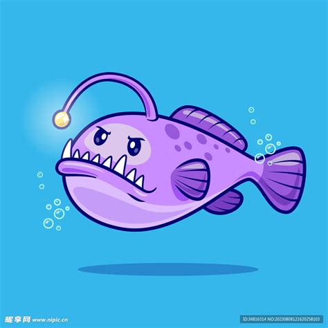 可爱卡通灯笼鱼设计图 卡通设计 广告设计 设计图库 昵图网