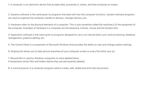 1 A Computer Is An Clectronic Device That Accepts Data Processes Pdf