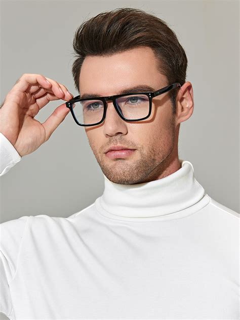 Men Square Frame Eyeglasses In 2023 Mens Glasses Frames Eyeglass Frames For Men Square
