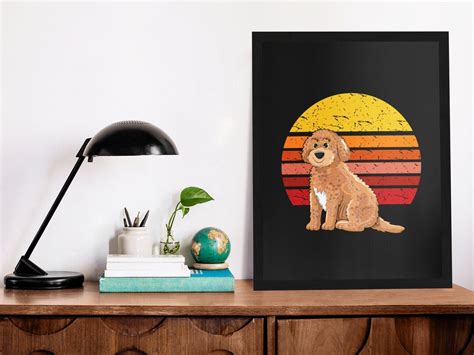 Cockapoo Retro Poster Cockapoo Dog Wall Art Canvas Wooden Black White