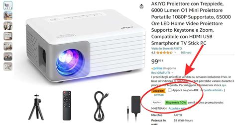 Proiettore Portatile A Meno Di 50€ Su Amazon Con Il Doppio Sconto