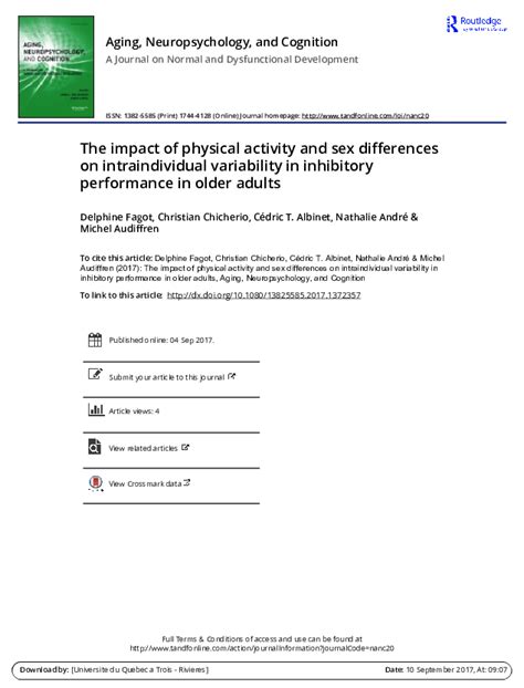 Pdf The Impact Of Physical Activity And Sex Differences On Intraindividual Variability In