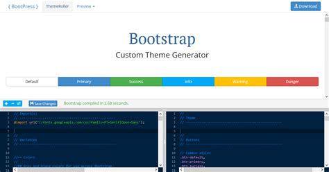 Bootstrap Themeroller Custom Theme Generator