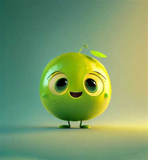 Premium Photo Cute Cartoon Lime Character