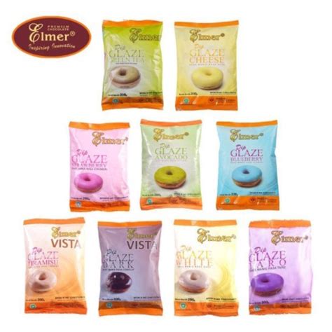 Jual ELMER DIP GLAZE 200 GR TOPPING DONAT 1 Avocado 2 Blueberry 3 Cheese 4 Cokelat Dark 5