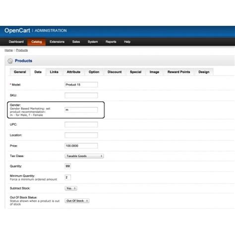 Opencart Gender Based Marketing