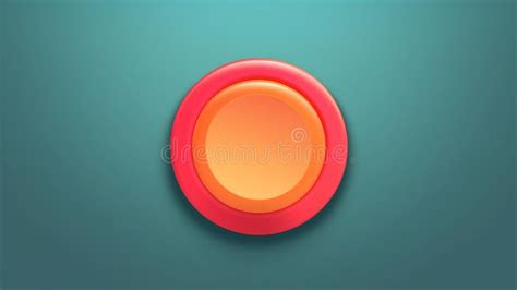 Bright Circular Button Design On A Vibrant Turquoise Background For Creative Applications Or