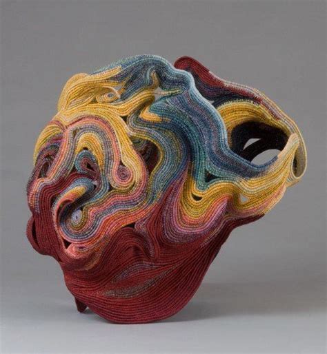 1 Ferne Jacobs Renew Yarn Art Textile Art Coiled Fabric Basket
