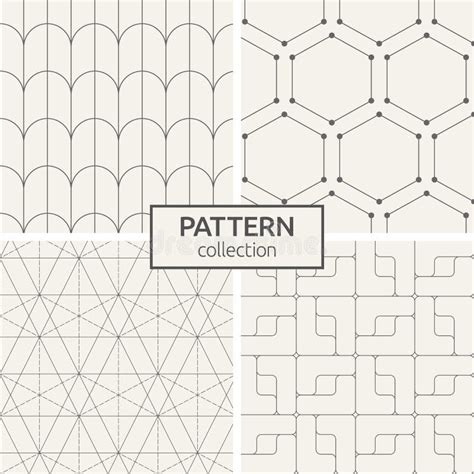Set Of Four Seamless Patterns Stock Vector Illustration Of Lattice Decoration 158397286