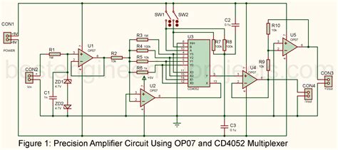 How To Build A Precision Amplifier Circuit Using Op07 And Cd4052