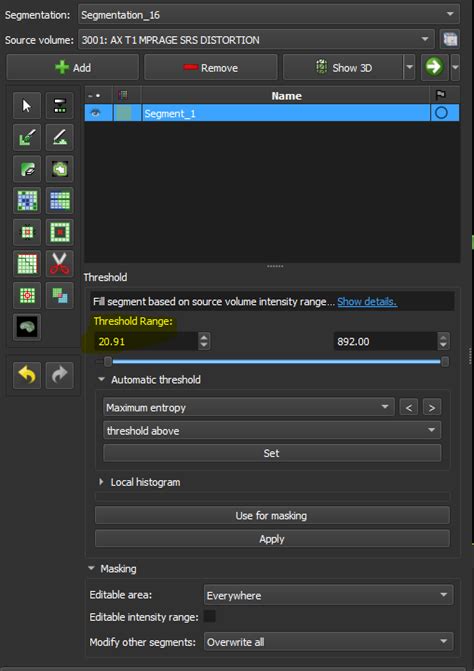 Threshold Range Lower Value Script Vs Gui Support 3d Slicer Community