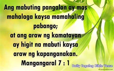 Ang Mabuting Pangalan Ay Mas Daily Tagalog Bible Verse
