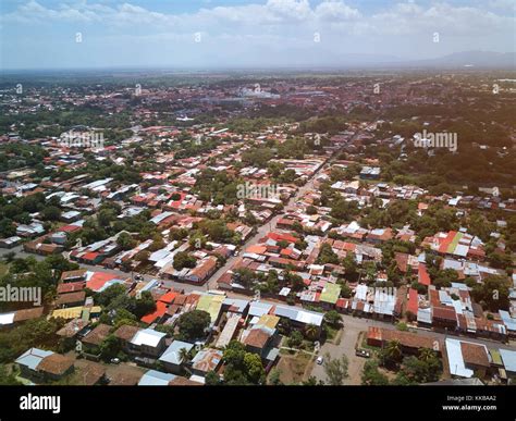 Streets In Leon City Nicaragua Aerial Drone View Travel Destination In