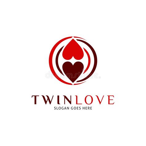 Twin Love Icon Vector Logo Template Illustration Design Stock Vector