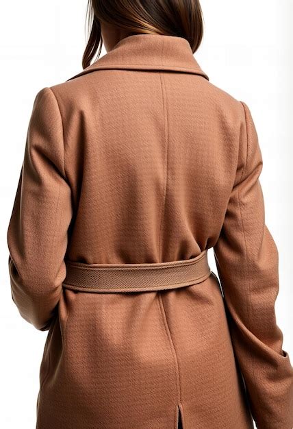 Elegant Depicting Woman Wearing A Woolen Trench Coat Premium Ai
