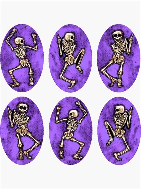 Dancing Skeletons Sticker For Sale By Jvagoddess Redbubble