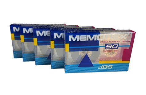 Lot Of 5 Memorex Dbs 90 Min Blank Sealed Audio Cassette Tapes Normal