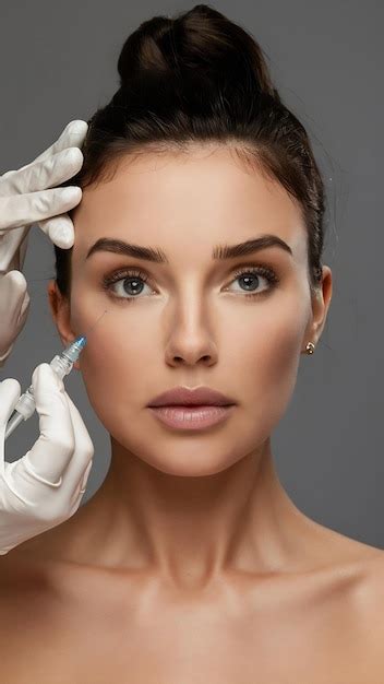 Young Beautiful Woman Receives Botox Injection For Facelifting