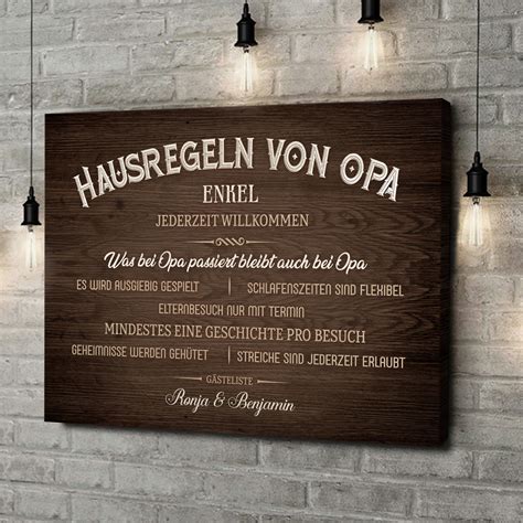 Was Bei Opa Passiert Bleibt Bei Opa Personalisierbares Leinwandbild