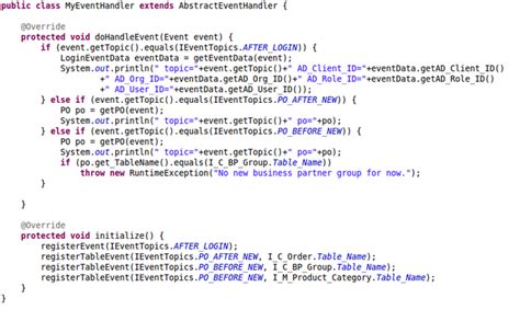 Developing Plug Ins Model Events Idempiere En