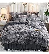 Michorinee Housse de Couette en Peluche x Blanc Crème Parure de Lit Polaire Flanelle