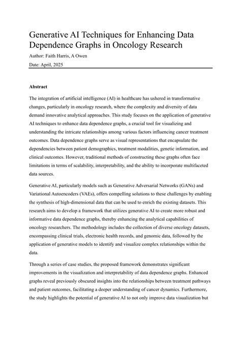 Pdf Generative Ai Techniques For Enhancing Data Dependence Graphs In