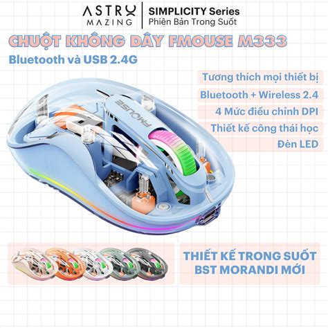 Fmouse M333 Chuột Không Dây Bluetooth And 24g Usb Hỗ Trợ Mọi Thiết Bị điện Tử Window Mac Tablet