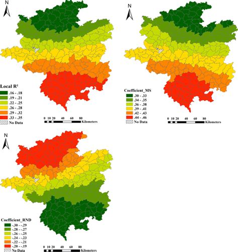 Local R² And Explanatory Variable Coefficients Of Phr 2 Variables Gwr Model Download