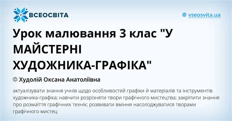 Урок малювання 3 клас У МАЙСТЕРНІ ХУДОЖНИКА ГРАФІКА Образотворче