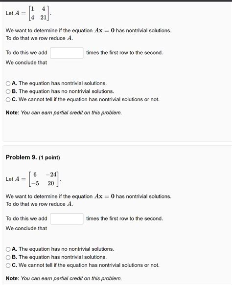 Solved Let A 14421 We Want To Determine If The Equation Chegg Com