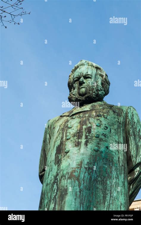 Statue Of Henrik Ibsen Norwegian Playwright And Poet Outside The