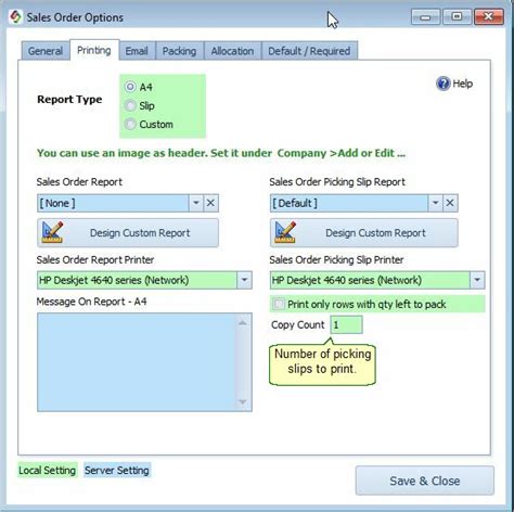 Smart It Help Sales Order Printing