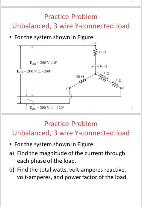 Solved Practice Problemunbalanced 3 ﻿wire Y Connected