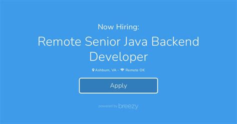 remote senior java backend developer at shuvel digital