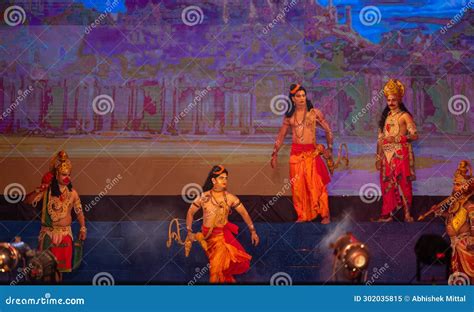 Artists Playing Ramayan Character In Ramlila Editorial Image Image Of