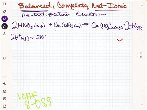Solved Write The Balanced Equation The Complete Ionic Equation And