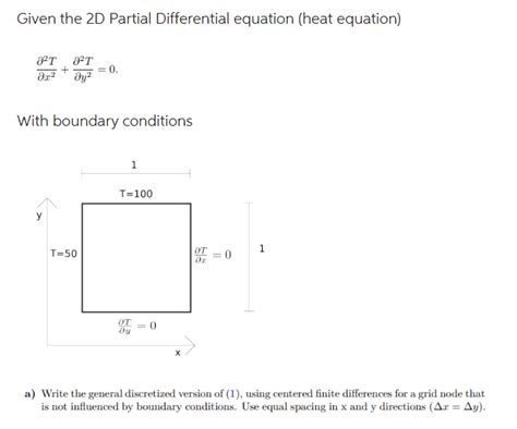 Solved Given The 2D Partial Differential Equation Heat Chegg
