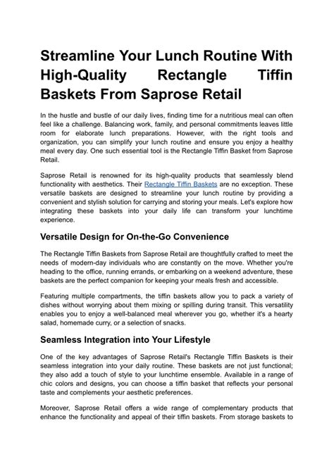 Ppt Streamline Your Lunch Routine With High Quality Rectangle Tiffin
