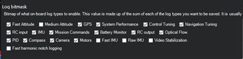 Recommended Logging Settings For Hntch And Acro Pid Tuning Copter 4 5