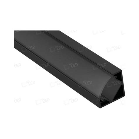 2m Angled Profile With Smoked Black Diffuser Carbon Finish